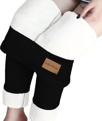 Generic Legging chaud dhiver pour femme - Doublure polaire - Pantalon thermique - Taille haute - Pantalon de sport en peluche thermique - Pantalon dhiver opaq