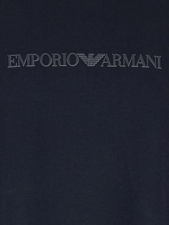 Emporio Armani Logo-Print Cotton T-Shirt - Navy