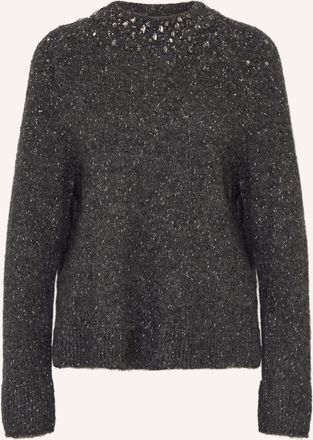 Marc Cain Pullover Mit Glitzergarn Und Schmucksteinen schwarz