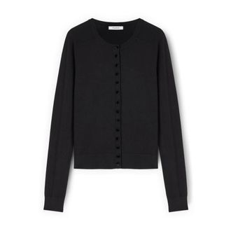 Motivi Cardigan aus glatt rechts gestrickter Strickware mit Raglan&auml;rmeln - - Knitwear - Damen - Schwarzk - L