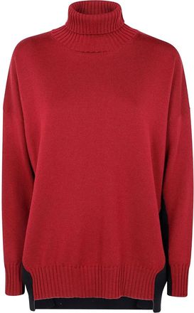 Pierantonio Gaspari pull colour block à col roulé - Rouge