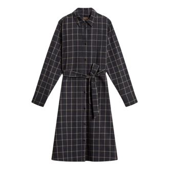Woolrich Robe chemise en flanelle basique - Femme - Robes - Gris - Taille: 38 FR