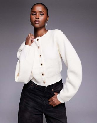 River Island Gilet &agrave; manches structur&eacute;es - Cr&egrave;me-Blanc