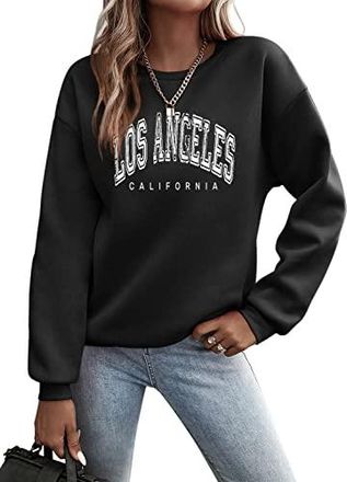 Minetom Femme Sweatshirt à Manches Longues Sweat Mode Imprimé Pull Tops Chemisier Temps Libre Sport Fitness Outdoor Basic Casual Style Sweat-Shirt