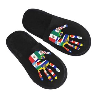Generic Slippers Mois De LH&eacute;ritage Hispanique Antid&eacute;rapant Pantoufles DHiver Peluche Chaussons Pour Homme Spa Chambre M