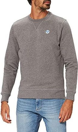 North Sails Round Neck Sweatshirt W/Logo Maillot de survêtement, Medium Grey Melange, XL Homme