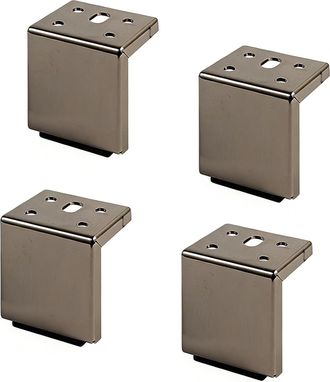 Generic 4er-Set Metall-M&ouml;belf&uuml;&szlig;e Ersatzf&uuml;&szlig;e F&uuml;r Sofas Mit Schrauben, Quadratische Kommodenf&uuml;&szlig;e, F&uuml;r K&uuml;chenregale, Schr&auml;nke, Tische, St&uuml;hle, Schreibtische(12cm