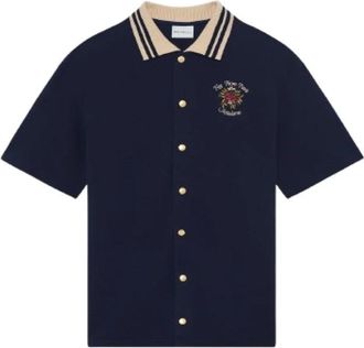 Dr&ocirc;le de Monsieur Homme, Chemises, Bleu, Taille: M La Chemise Piqu&eacute;e Slogan Rose