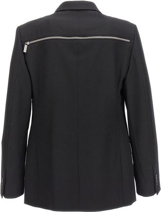 Off-white Logo-Embroidered Wool Blazer - Black