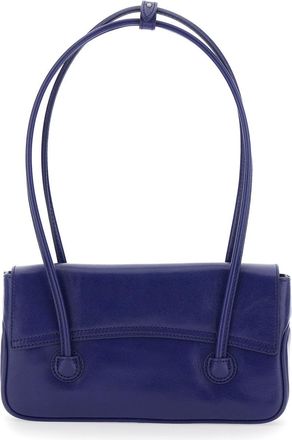 Margesherwood Shiny Leather Shoulder Bag - Blue