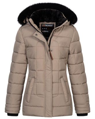 Geographical Norway Steppjacke Damen Steppjacke Parka Winterjacke Warm Gesteppt Outdoor Jacke Kapuze