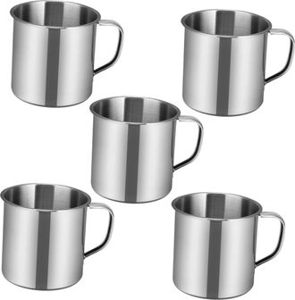 STOBOK 5Pcs Camping Kaffeetasse Trinken Suppe Tasse Edelstahl Wasserbecher Outdoor Tasse mit Griff f&uuml;r Hei&szlig;e Oder Kalte Tasse Wanderjagdfischen