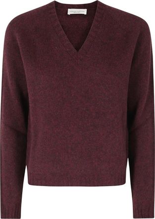 Roberto Collina Scollo V ML Pullover - - Knitwear - Damen - Rot - M