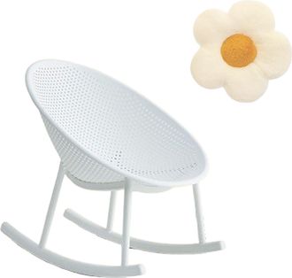 Generic Moderner Ovaler Schaukelstuhl, Eif&ouml;rmiger Lounge-Rocker, Atmungsaktiver Kunststoff, Ergonomische Sitzgelegenheiten, Stilvolle Wohn- Und Terrassenm&ouml;bel