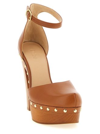 Chlo&eacute; Womens Lola Pump Brown Lamb Leather