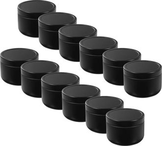 Amosfun 12 St&uuml;ck Kerzendosen aus Wei&szlig;blech mit Deckel 2oz Luftdichte Balsamtiegel f&uuml;r Selbstgemacht Kerzen Aufbewahrung Reise Metallbeh&auml;lter f&uuml;r Kleine Gegens