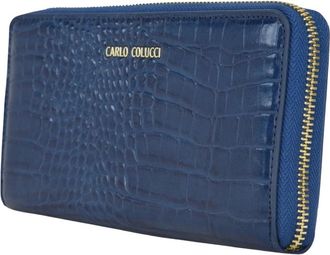 Carlo Colucci Geldb&ouml;rse in Krokooptik Chiarotti - - Accessories - unisex - Blau - ONE SIZE