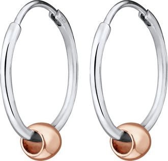 Elli Ohrringe Damen Creole Kugel Geo Basic Bi-Color in 925 Sterling Silber