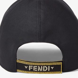 Fendi FXQ156B1X6 Canvas Baseball Cap - Black