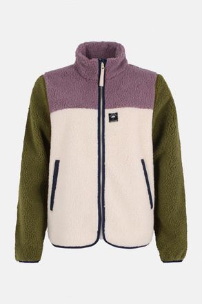 Danef&aelig; Danebirk Fleecejacke Oliv Gr&uuml;n Flieder Wei&szlig;