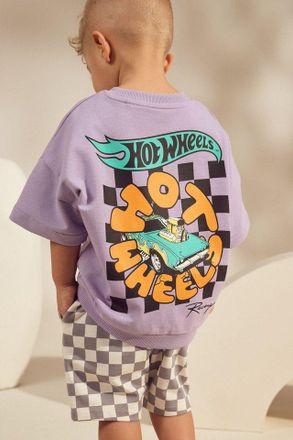 Next T-Shirt & Shorts Kariertes Kurzarm-T-Shirt, Hot Wheels (2-tlg)