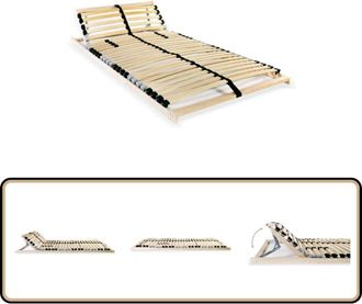 vidaXL Lattenrost mit 28 Latten 7 Zonen 70x200 cm - Lattenrost - Holzrahmen - Buche - Birke - Lattenrost 70x200
