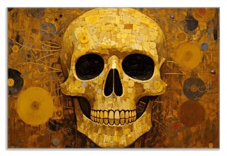 Wallario Frühstücksbrettchen aus Glas, Glasunterlage, Glasbrettchen Schädel-Mosaik, Größe 20 x 30 cm, Sicherheitsglas