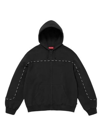 SUPREME Paspelierte Kapuzenjacke - Schwarz