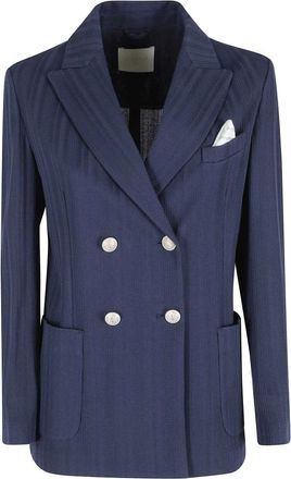 Circolo 1901 Femme, Vestes, Bleu, Taille: 42 FR Blazer Crois&eacute;