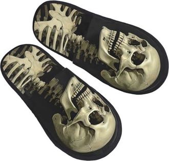 Generic Fourrure Pantoufles Un Squelette Unisexe Pantoufles De Voyage Lavables Chaussons Invit&eacute;s Pour H&ocirc;tel Invit&eacute; Spa M
