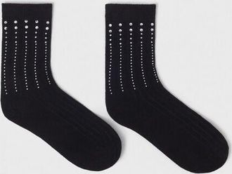 Maje Chaussettes En Coton &Agrave; Strass - Noir - Maje