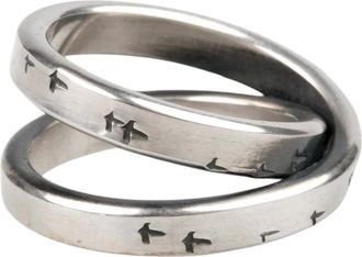 Werkstatt M&uuml;nchen unisex, Accessoires, Gris, Taille: L Cross Ring Bird Flight