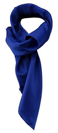 TigerTie dames Chiffon foulard bleu royal unicolor avec Bordüre taille 80 cm x 80 cm - écharpe
