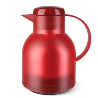 Emsa Isolierkanne Samba, 1 Liter, Made in Germany, 12h hei&szlig;, 24h kalt, leichte Bedienung, Thermoskanne, Isolierkanne f&uuml;r Kaffee oder Tee, Rot, 504232
