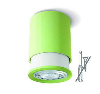 Twister Lighting Twister Classic Spot Deckenleuchte - Einfach zu befestigen, keine Schrauben, nur ein Haken, patentiert, GU10 LED - Grün