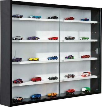 Dmora Dmora - Vitrine suspendue avec étagères intérieures, noir et blanc, 10 x 60 x 80 cm