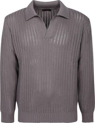 Dell'Oglio Homme, Tops, Gris, Taille: L Polo &agrave; Manches Longues