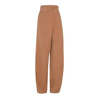 Cortana High-waisted Leinen- und Seidenhose - - Trousers - Damen - Braun - S