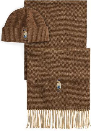 Polo Ralph Lauren Set Schal und M&uuml;tze 449P20309001 Braun