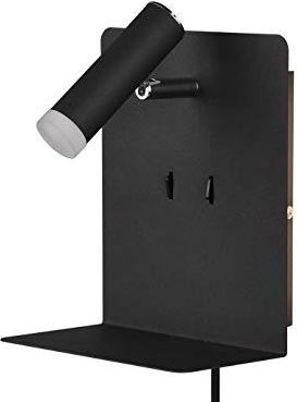 Trio Leuchten LED Wandleuchte Element 222570232, Metall Schwarz Matt, 1 x 3 Watt LED, USB Ladebuchse