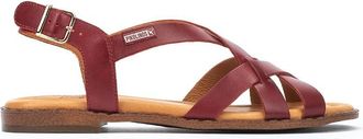 Pikolinos Flache Sandalen in Leder ALGAR f&uuml;r Frauen Farbe Rubi
