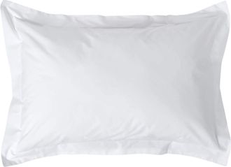 Homescapes Perkal Kissenbezug weiß mit Stehsaum & Hotelverschluss 48x74 cm, 100% ägyptische Baumwolle, Fadendichte 200
