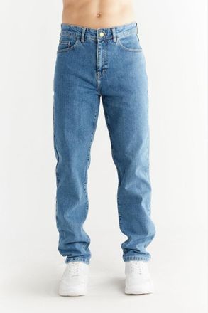 Evermind Herren vegan Jeans Straight Fit Day Himmelblau
