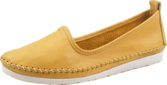 Andrea Conti Damen Mokassin Leder Slipper Ballerina Eyecatcher bequem 0027449, Größe:38 EU, Farbe:Gelb