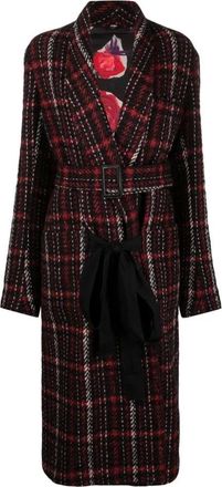 Marni Femme, Manteaux, Multicolore, Taille: 40 FR Manteau Crois&eacute; Ceintur&eacute; en M&eacute;lange de Laine &agrave; Carreaux