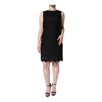 Dolce & Gabbana Schwarzes Blumenspitze Sheath Mini Kleid - - Dresses - Damen - Schwarzk - M