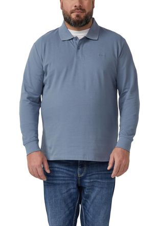 s.Oliver Langarm-Poloshirt aus Baumwoll-Piqu&eacute; mit B&uuml;ndchen