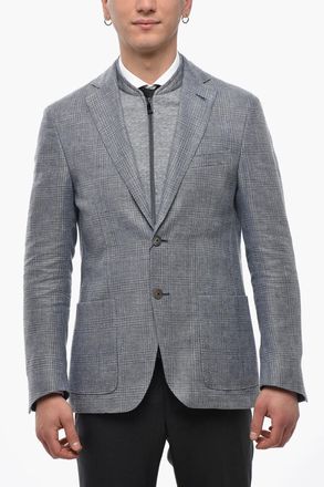 Corneliani ID Blazer aus Leinenmix mit abnehmbarem Brustteil Corneliani