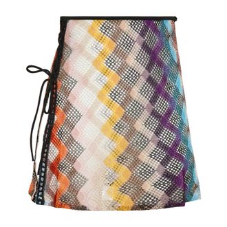 Missoni Femme, Jupes, Multicolore, Taille: 42 FR Jupe Courte Scintillante avec Fente R&eacute;glable