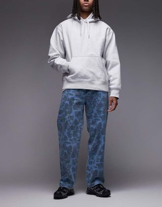 Carhartt Work in Progress Landon - Jean ample ajust&eacute; en denim - Bleu camouflage